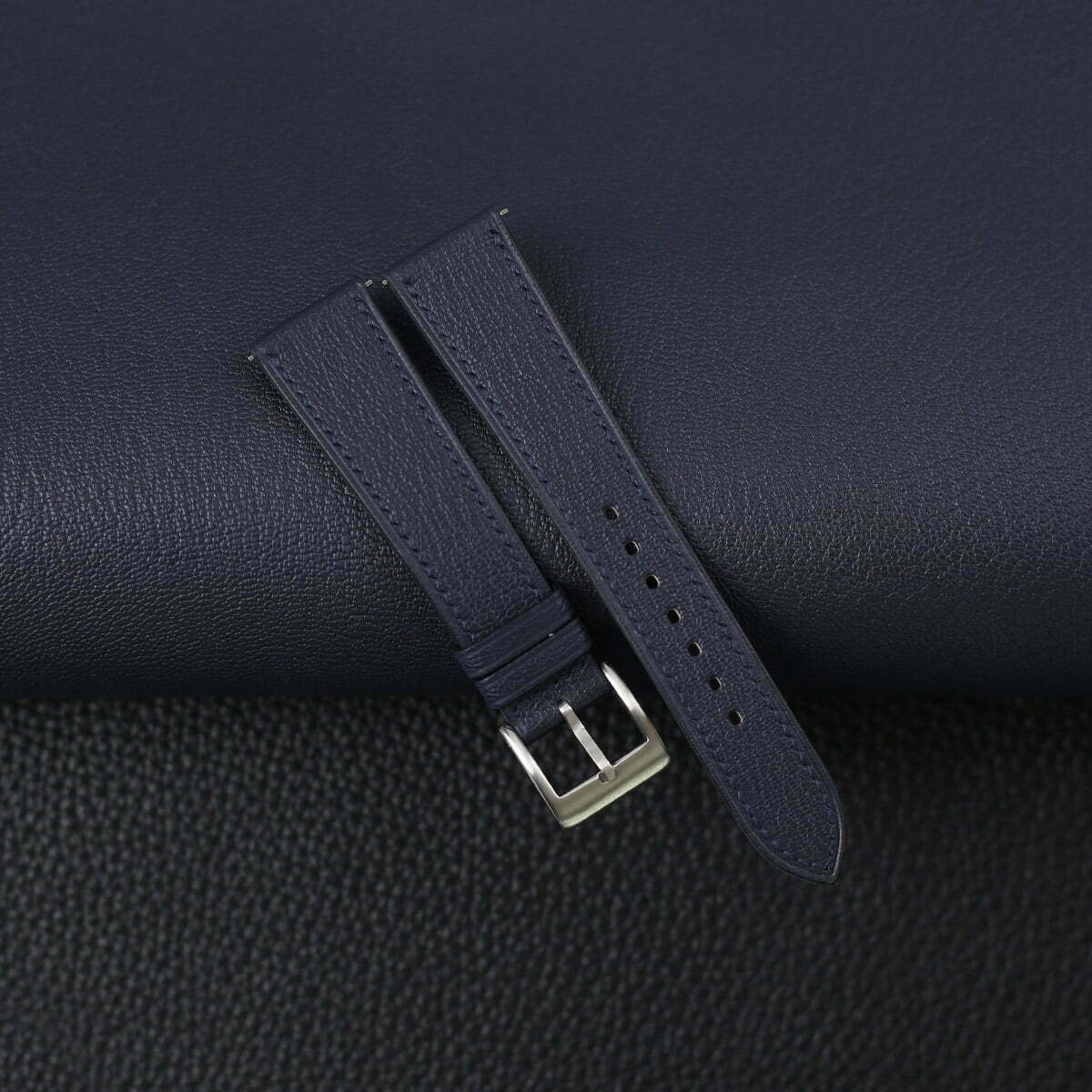 Navy Alran Chevre Sully Leather Strap WV by HANDDN – Watch Vault Australia