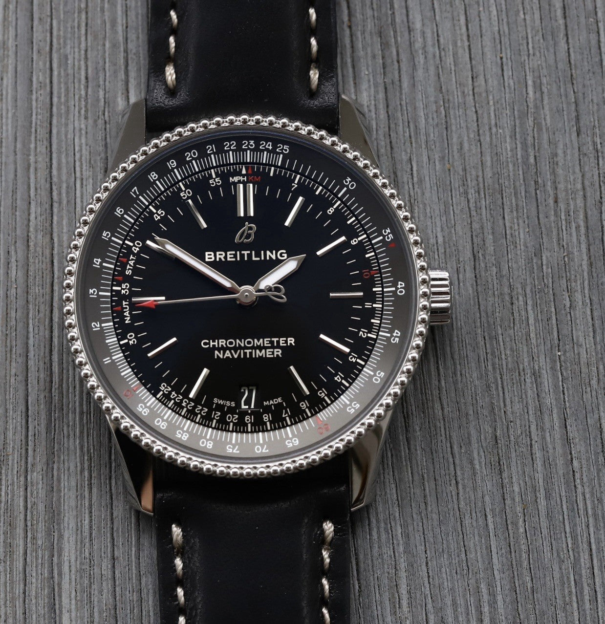 Breitling Navitimer Automatic 38 Black Dial A17325 - 2019 – Watch Vault ...