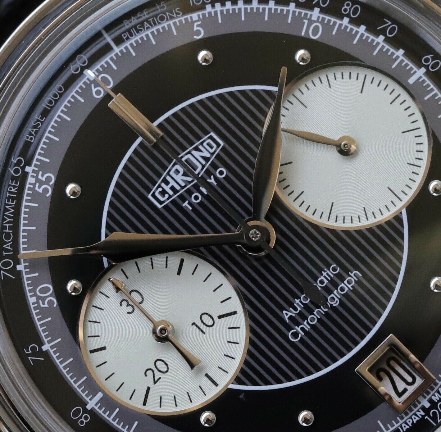 Kurono Tokyo Chronograph 1 Black Dial - Brand new – Watch Vault Australia