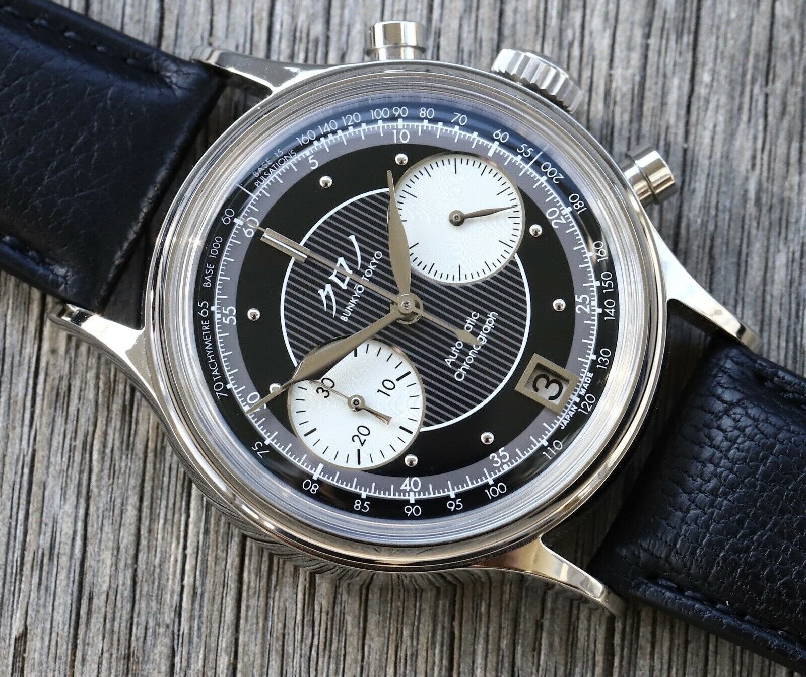 Kurono Tokyo Chronograph 1 Black Dial – Watch Vault Australia