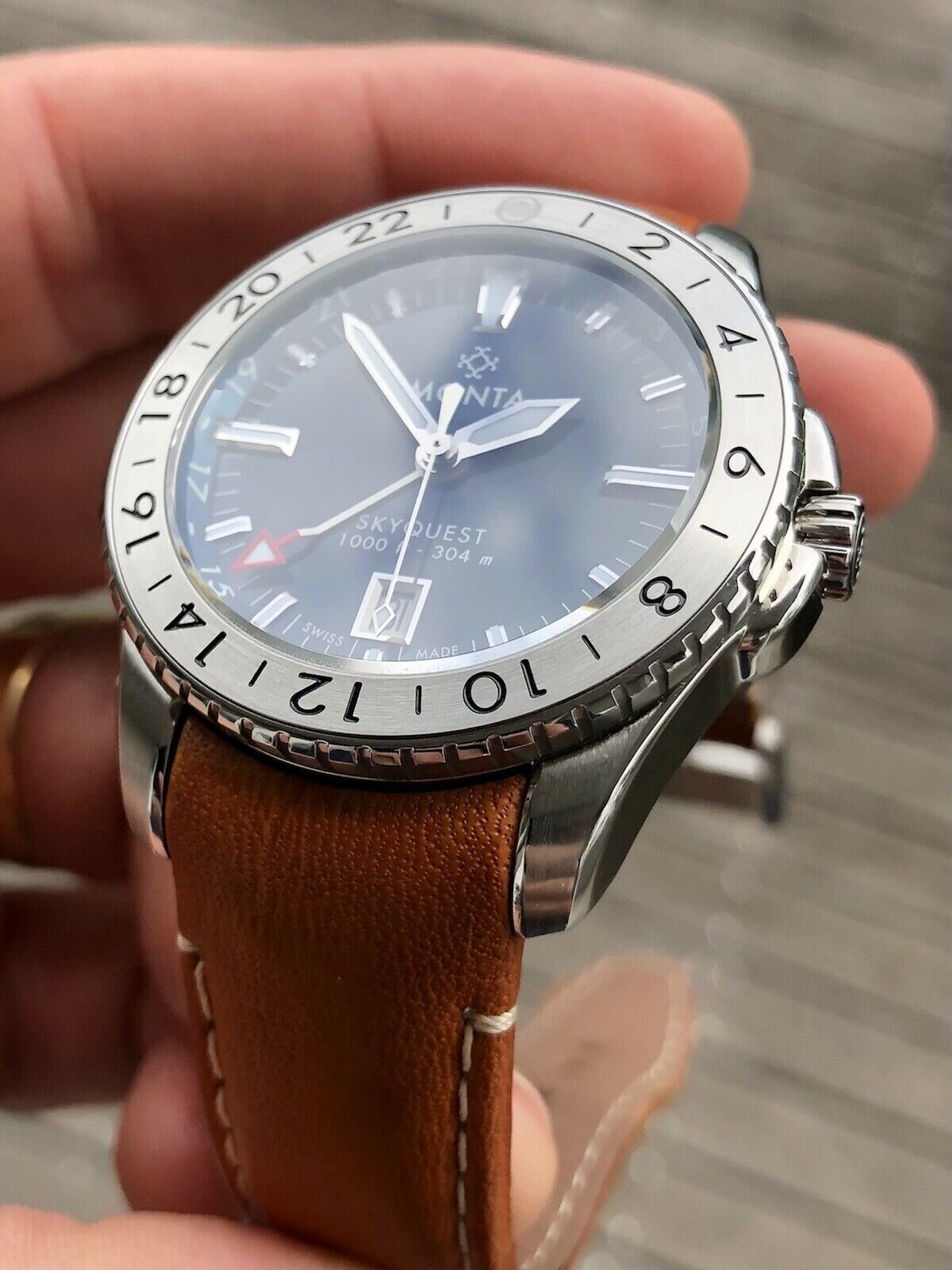 Monta Skyquest GMT Blue Steel Bezel – 2018 – Watch Vault Australia