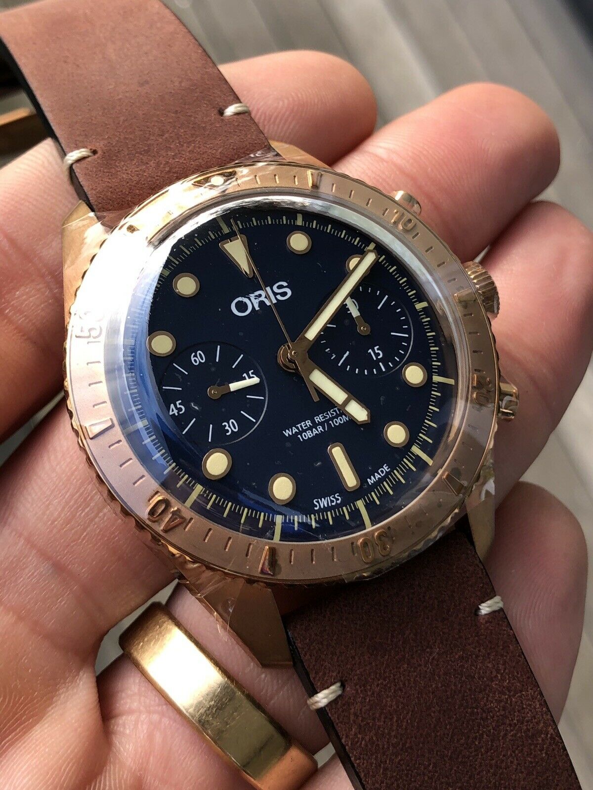Oris Diver Carl Brashear LE Bronze Chronograph 01 771 7744 3185-Set LS ...